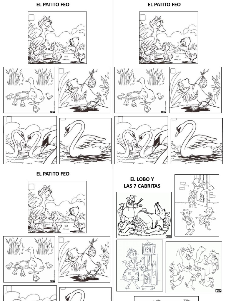 Hojas De Trabajo Del Patito Feo El Patito Feo Con Su Mamá Y Hermanos.