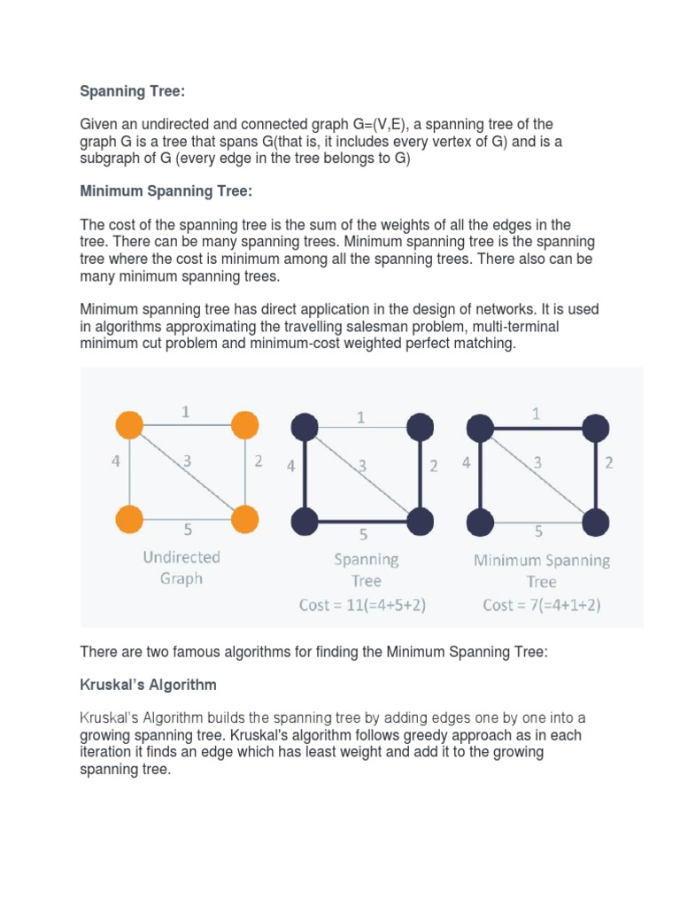 Spanning Tree | PDF | Graph Theory | Discrete Mathematics