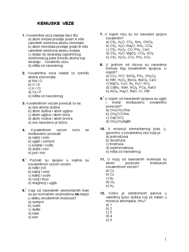 1 Kemijske Veze | PDF