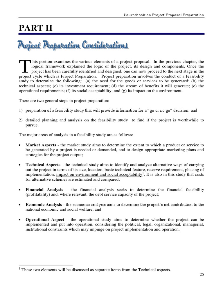 Project Preparation Consideration | PDF | Feasibility Study | Demand