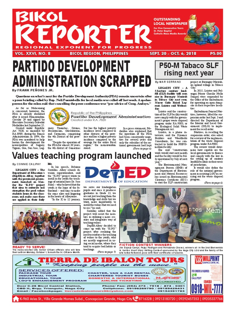 Bikol Reporter September 30 - October 6, 2018 Issue | PDF | Inflation ...