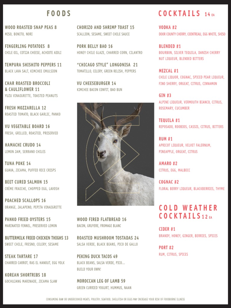 VU Rooftop Bar Menu | PDF | Rose | Foods