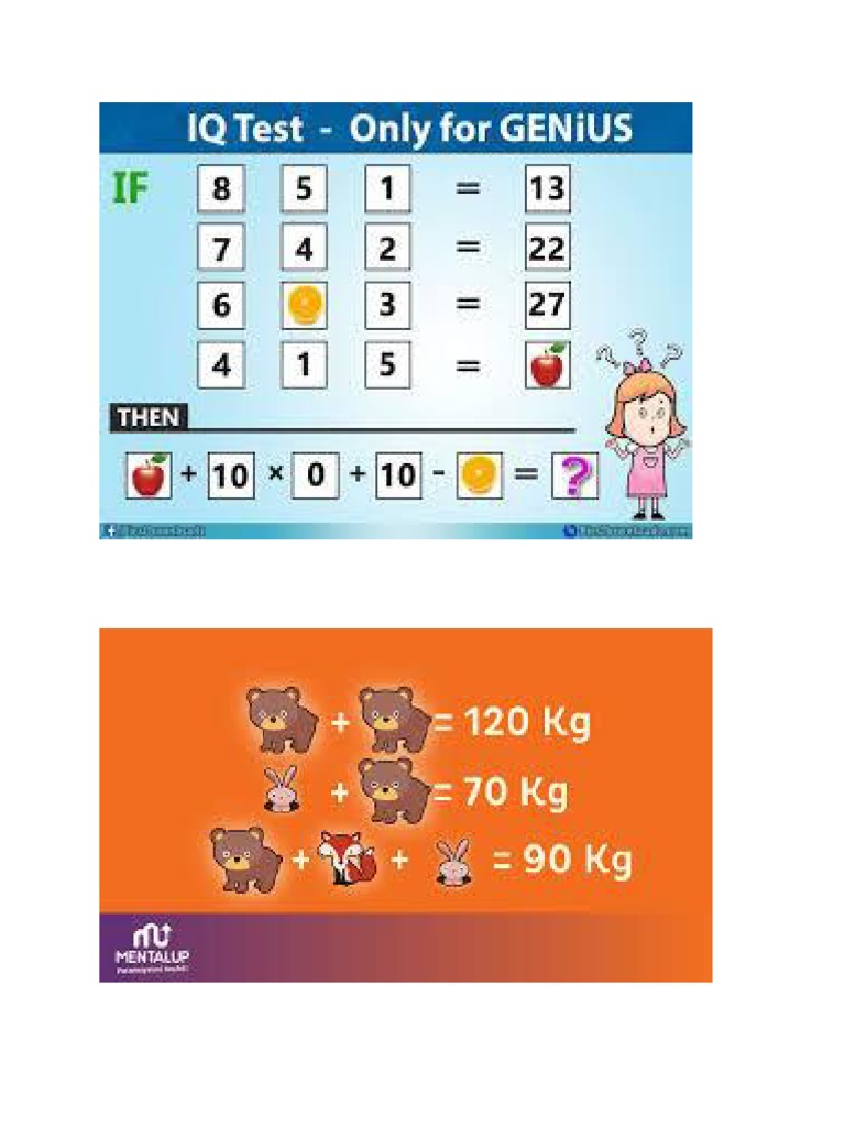 Maths IQ Puzzles | PDF