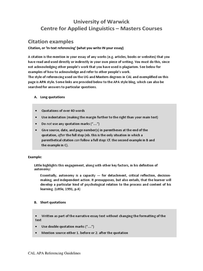 Apa In-Text Citation Examples Ma | PDF | Citation | Autonomy