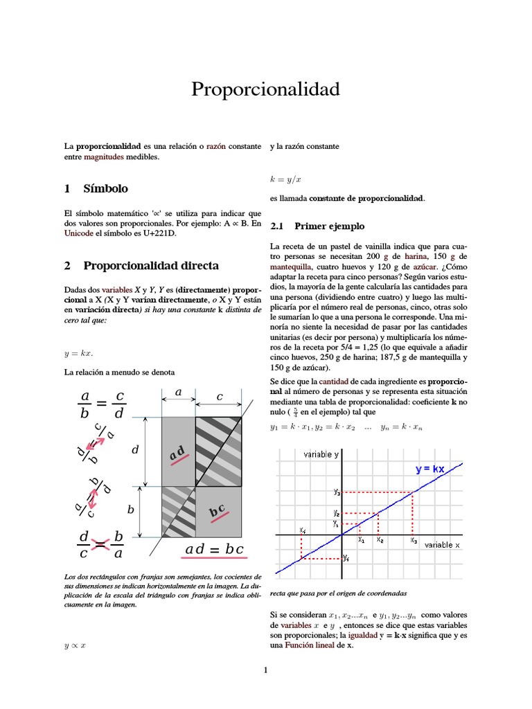 Símbolos y Tipos de Proporcionalidad | PDF | Matemática Elemental ...