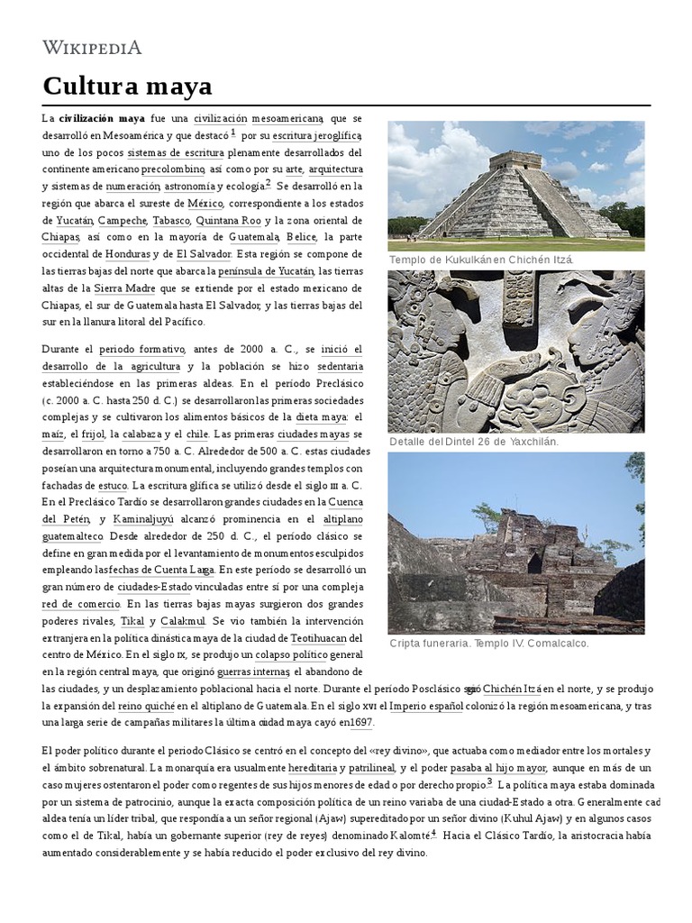 Cultura Maya | PDF | Civilización maya | Mesoamérica