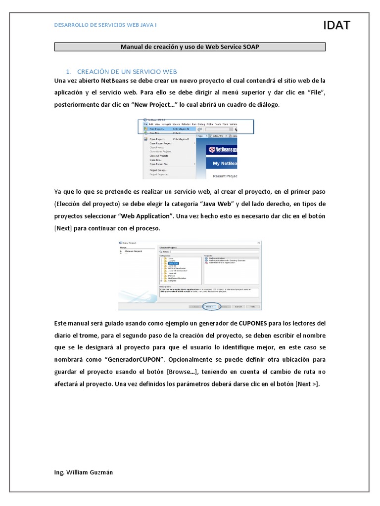 Manual de Creación y Uso de Web Service SOAP | PDF | Java (lenguaje de ...