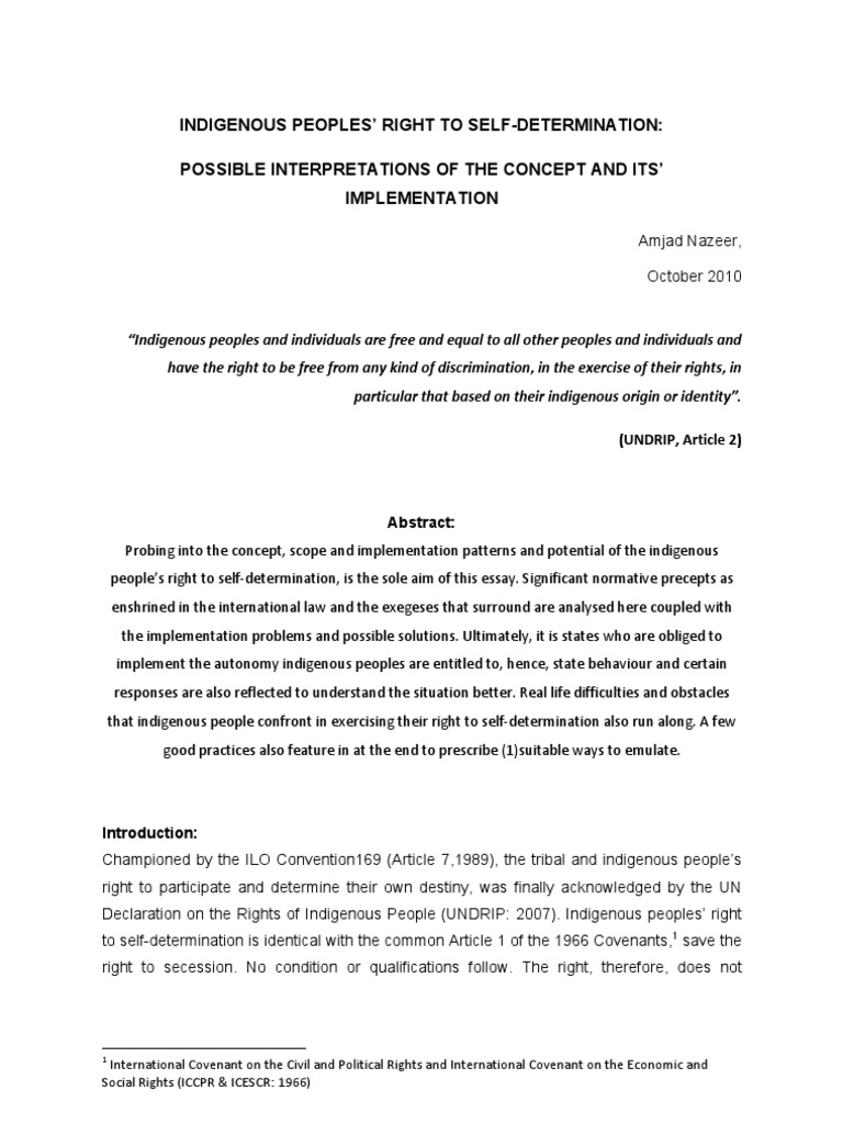 Indigenous Self Determination | PDF | Indigenous Peoples | Self ...