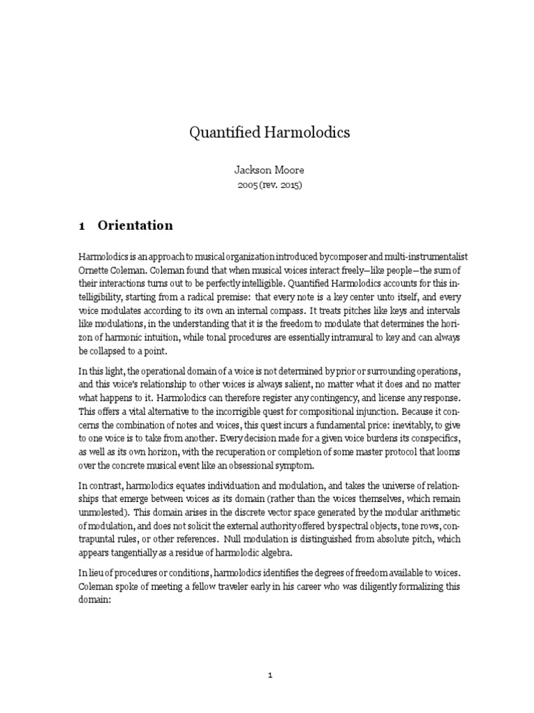 Quantified Harmolodics: 1 Orientation | PDF | Tetrahedron | Interval ...