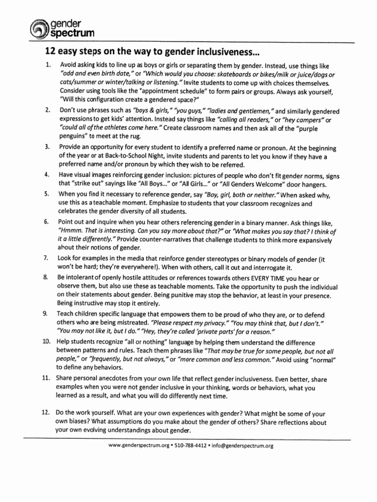 Training Handouts | PDF | Gender Identity | Gender