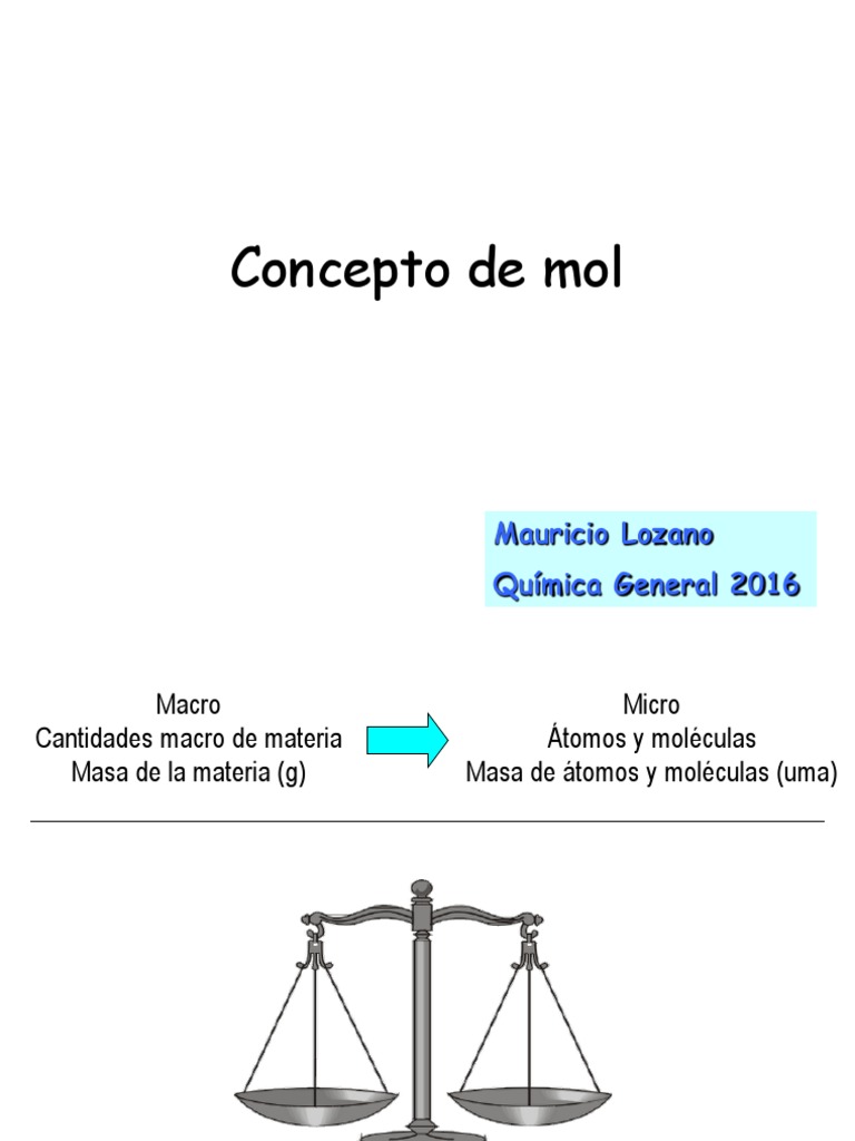 Clase N°5 Concepto de Mol | PDF | Mole (Unidad) | Átomos