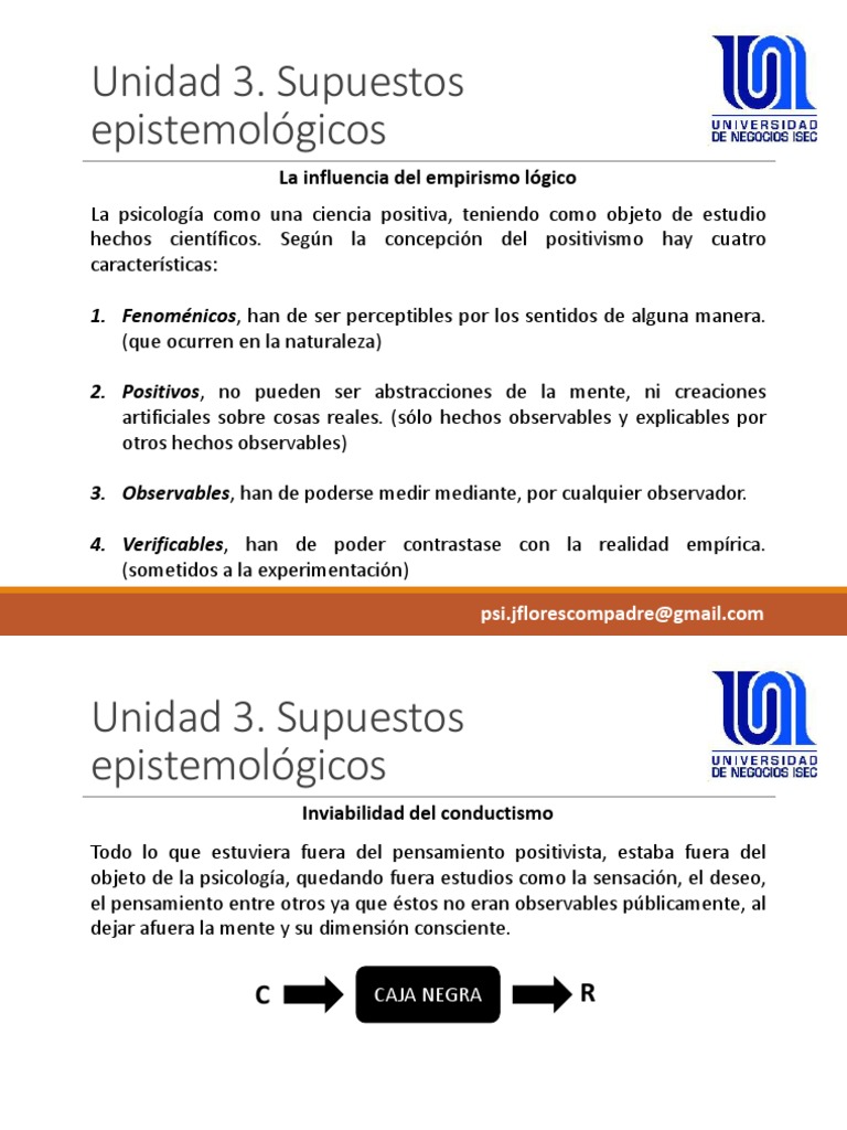 Unidad 3. Supuestos epistemológicos | Proposición | Psicología cognitiva