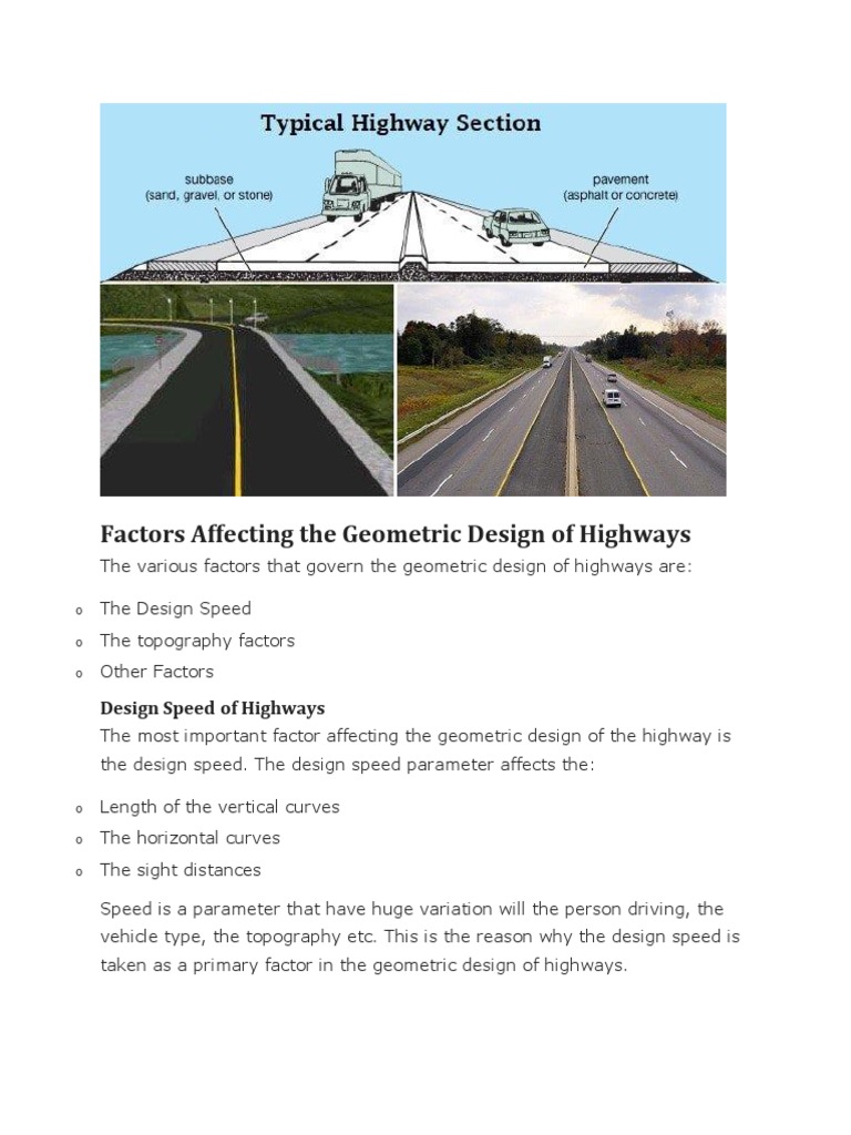 Factors Affecting The Geometric Design of Highways | PDF | Highway ...