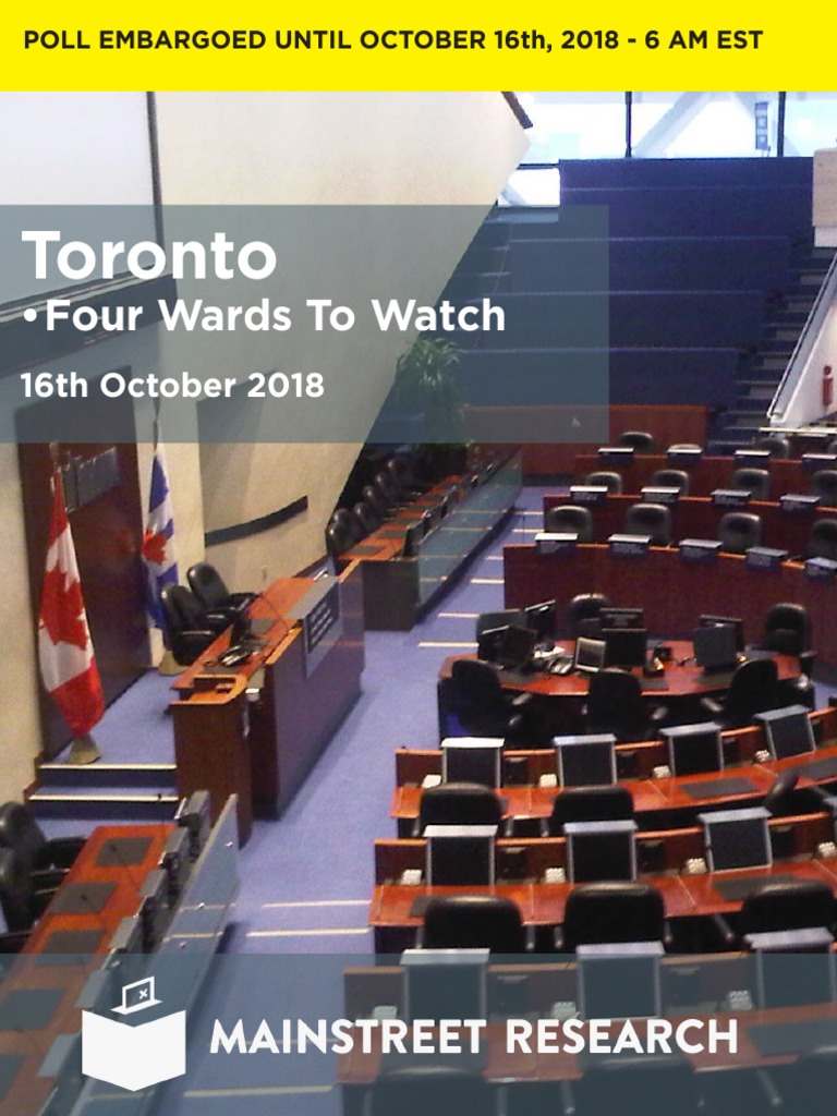 Toronto: - Four Wards To Watch | PDF | Opinion Poll | Sampling (Statistics)