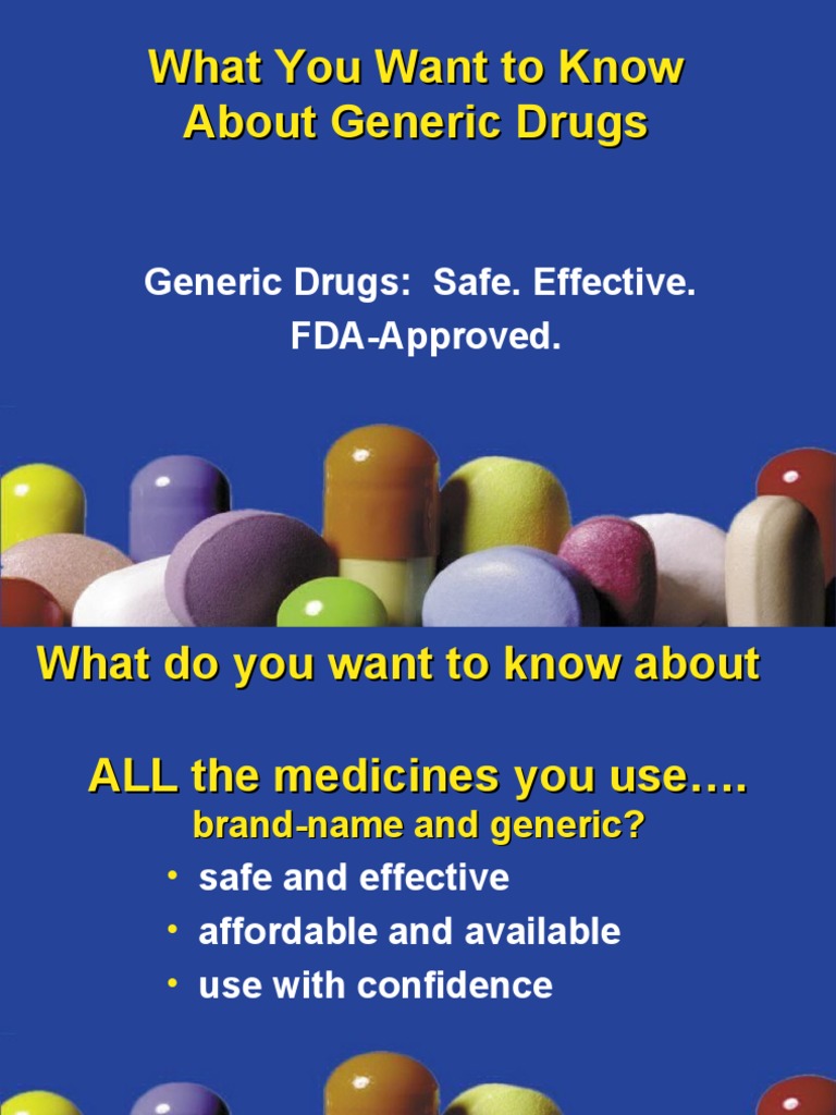Understanding Generic Drugs: Myths & Facts | PDF | Generic Drug | Food ...