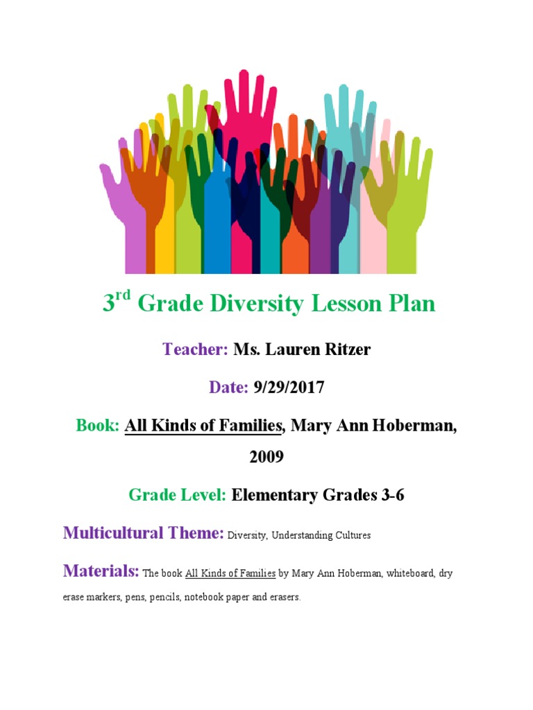 3rd Grade Diversity Lesson Plan | PDF | Question | Essays