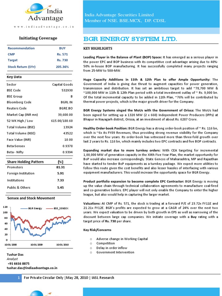 Initiating Coverage on BGR Energy Systems Ltd.: Recommending Buy Rating ...