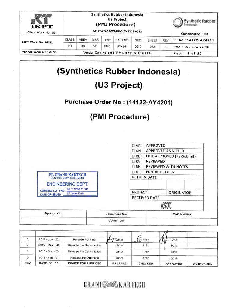 PMI Procedure Rev. 3 | PDF | Petroleum Industry | Natural Gas