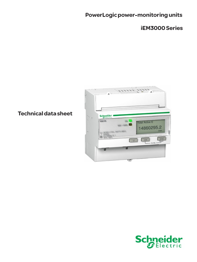 Schneider Electric - IEM3000 Series Meters | PDF | Kilowatt Hour ...