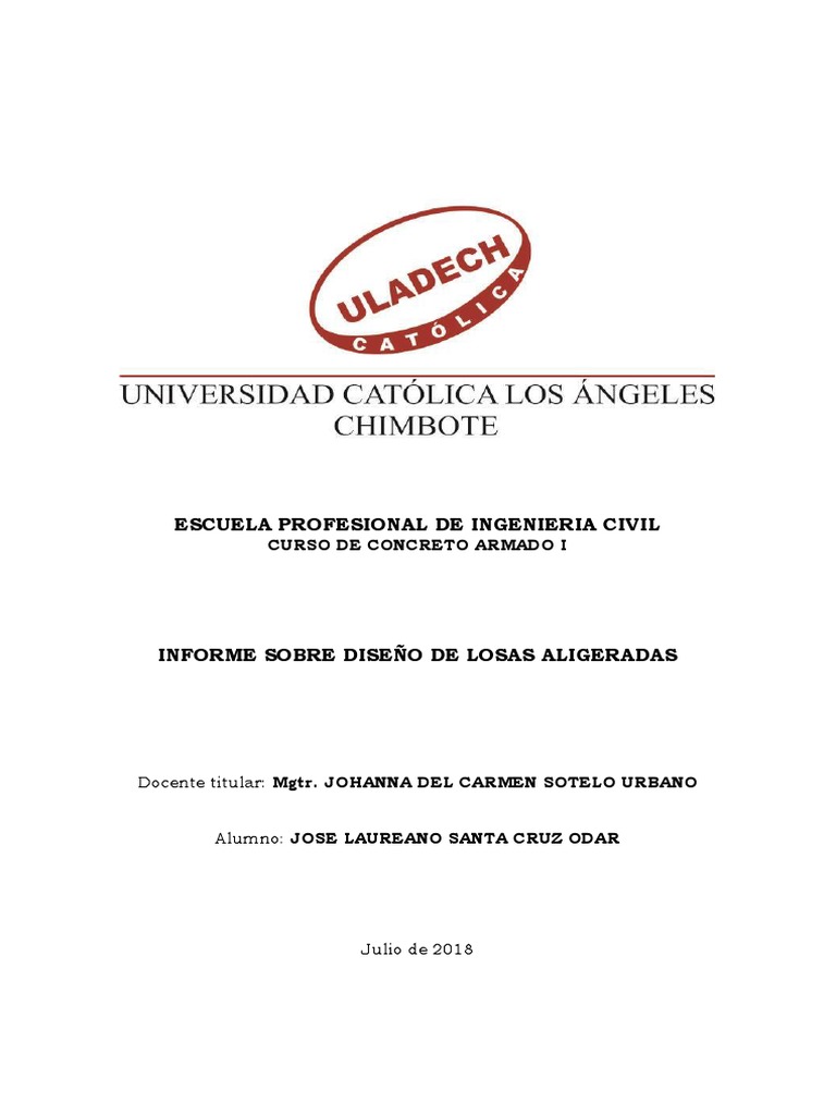 Informe Sobre Losas Aligeradas | PDF | Hormigón | Acero