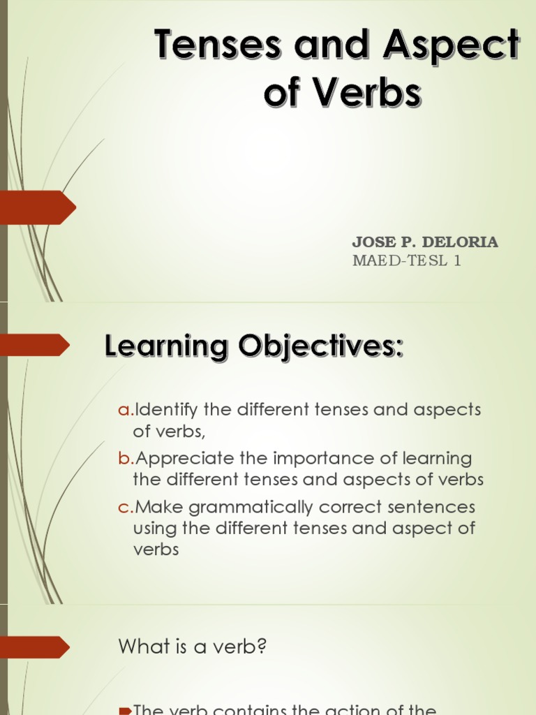 Teaching Tenses and Verb Aspects | PDF | Perfect (Grammar ...