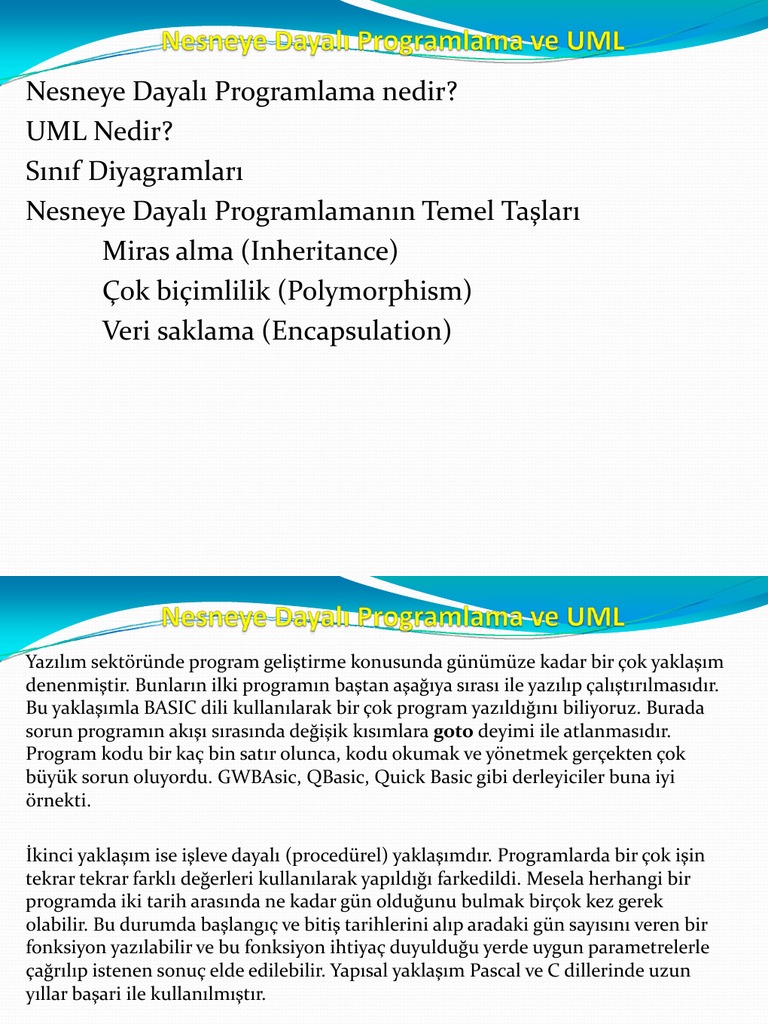 Nesneye Dayalı Programlama Ve Uml Pdf 