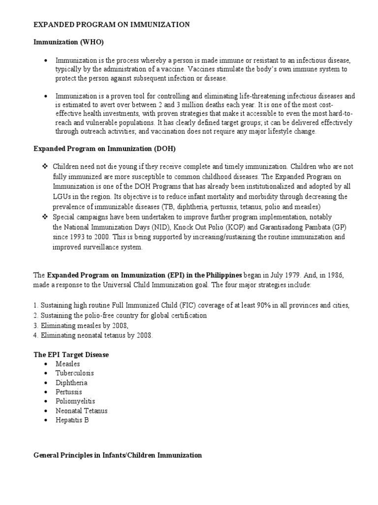 Expanded Program On Immunization | PDF | Vaccines | Vaccination