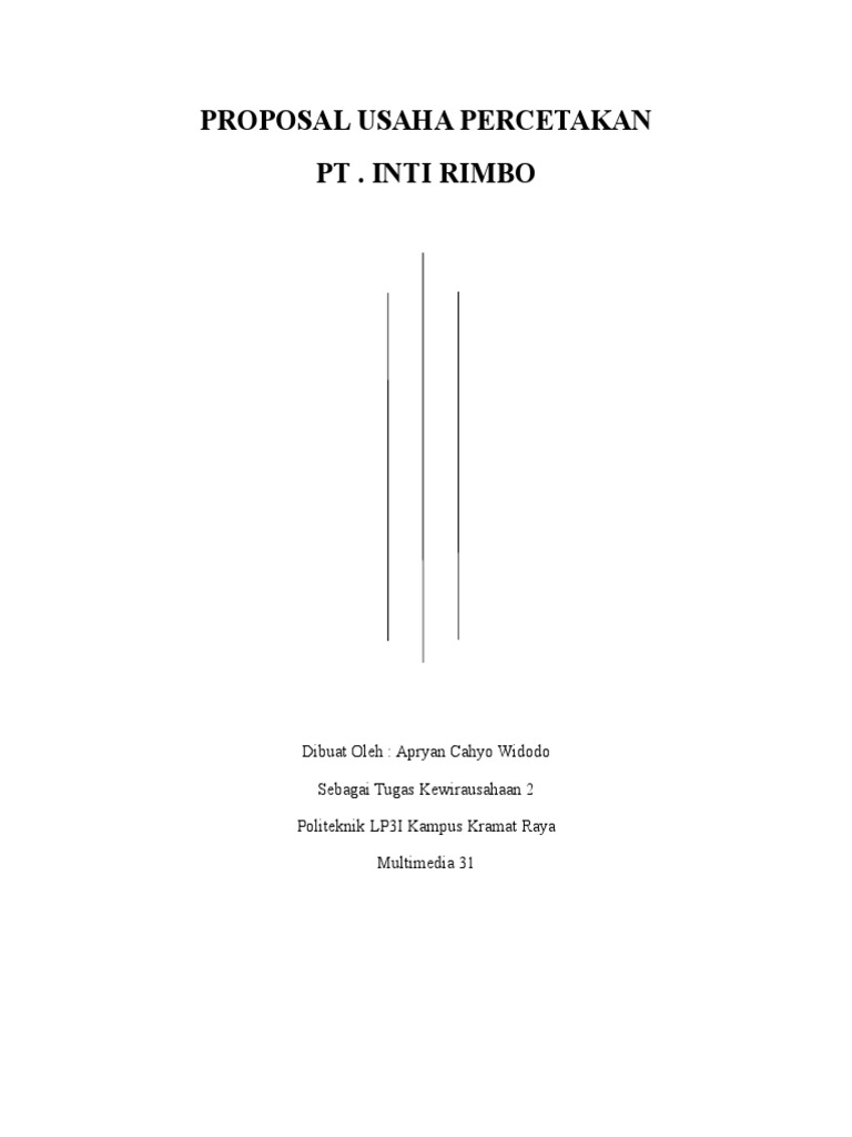 Proposal Usaha Percetakan Inti Rimbo | PDF | Bisnis | Pengelolaan ...