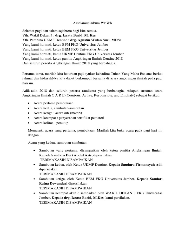 Contoh Teks MC | PDF