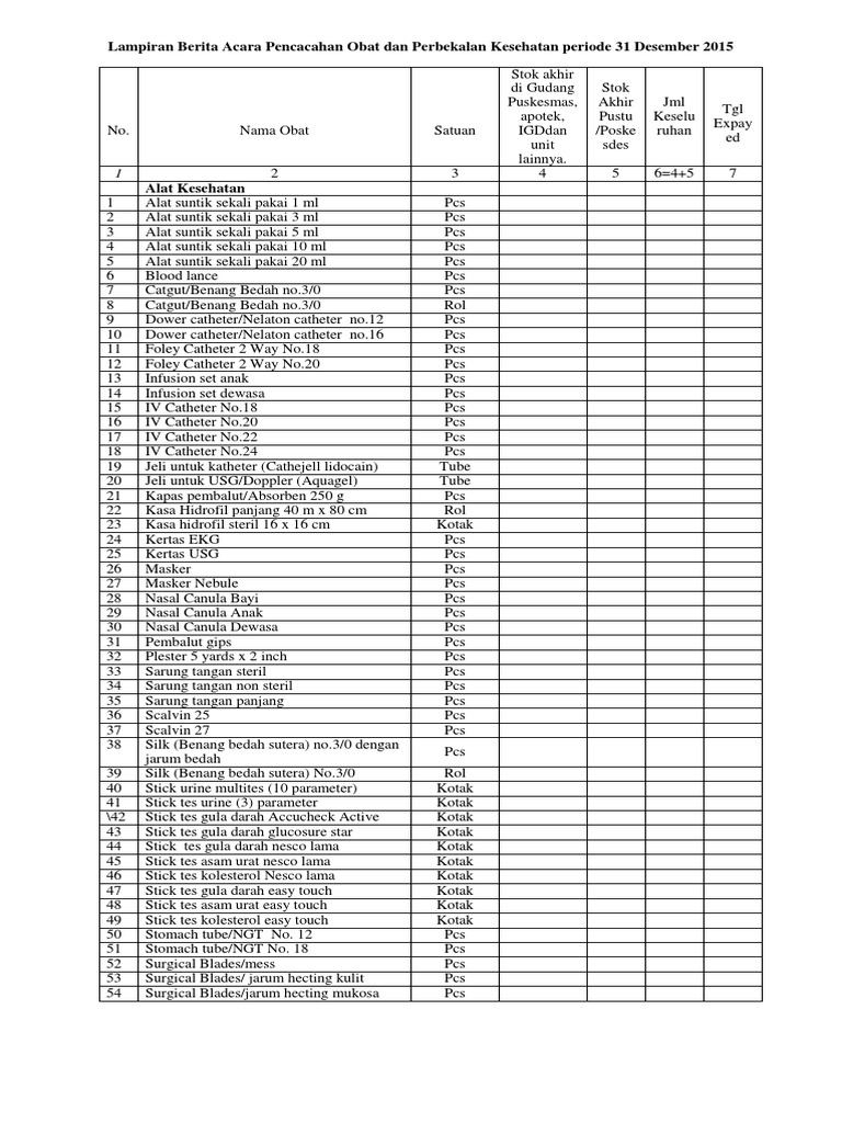 BRT Acara Pencacahan Obat | PDF