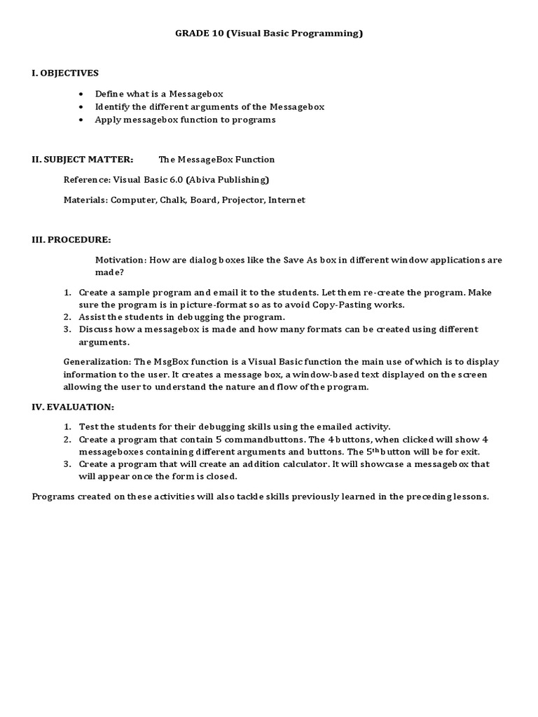 Lesson Pascal If Statement | PDF