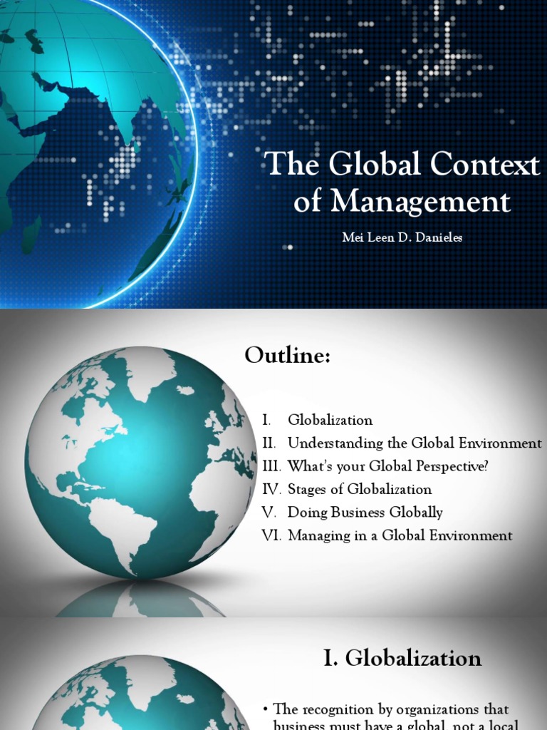 Global Context of Management | PDF | Multinational Corporation ...