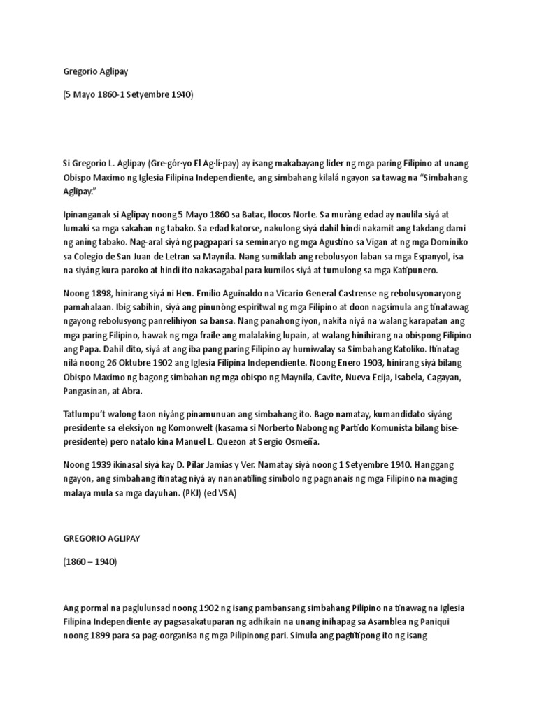 Gregorio Aglipay | PDF