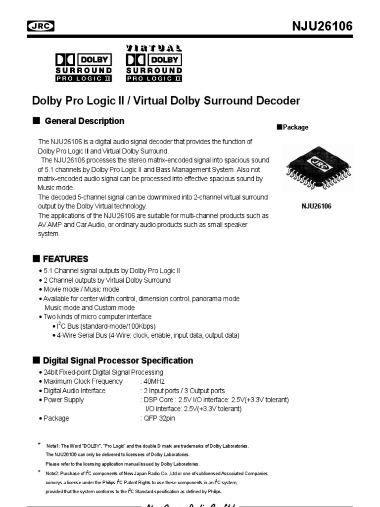 Dolby Pro Logic Ii Decoder Pdf Information And Communications