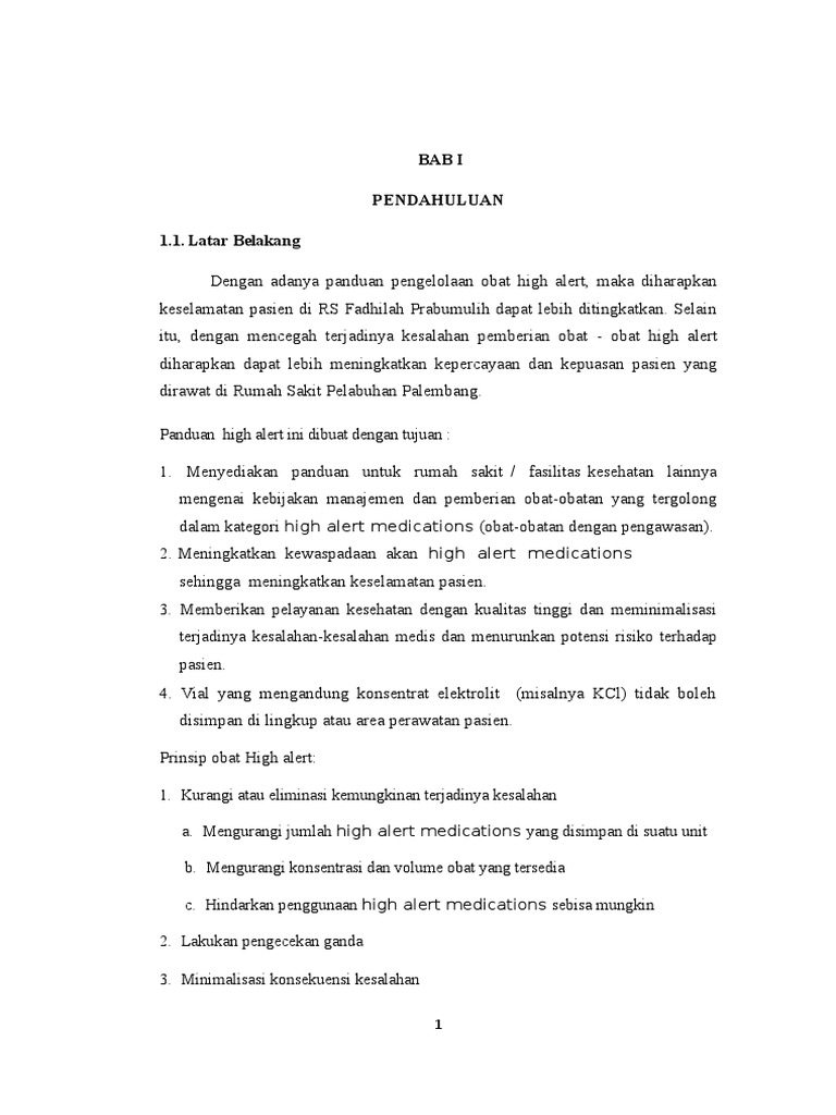 Panduan High Alert | PDF