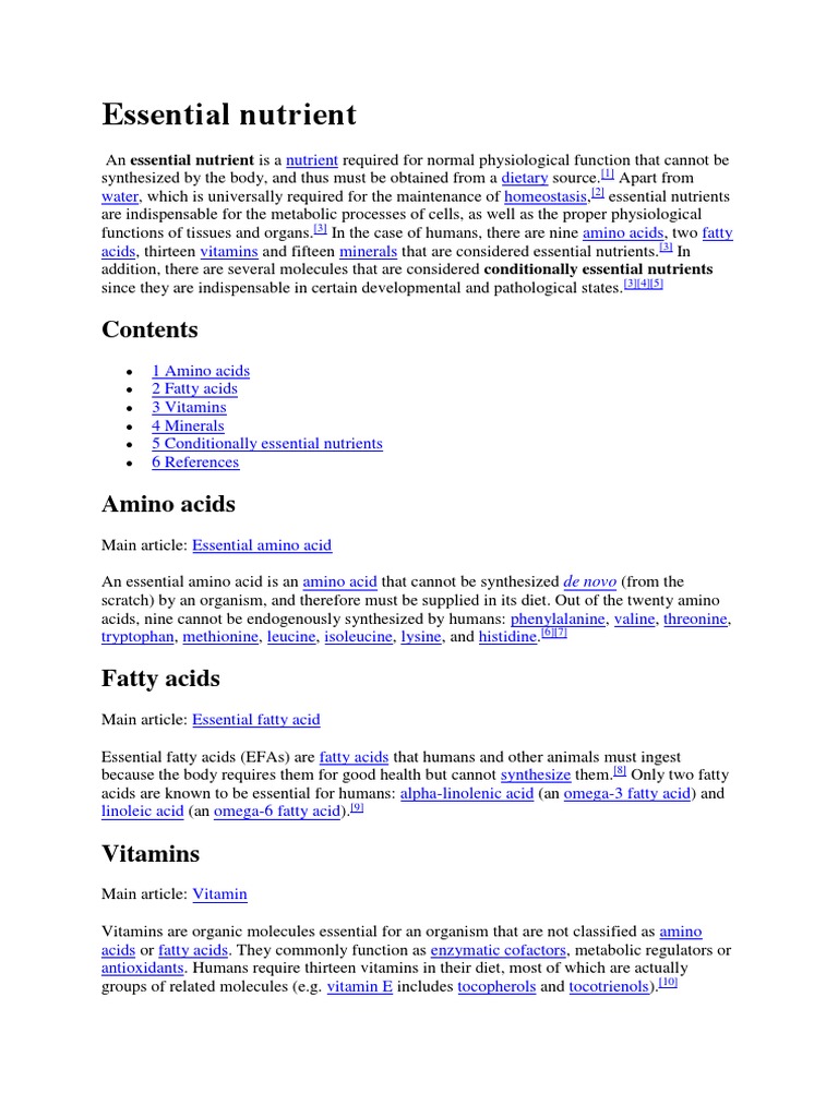 Wiki-Food-Nutrient-Essential Nutrient | PDF | Nutrients | Biomolecules