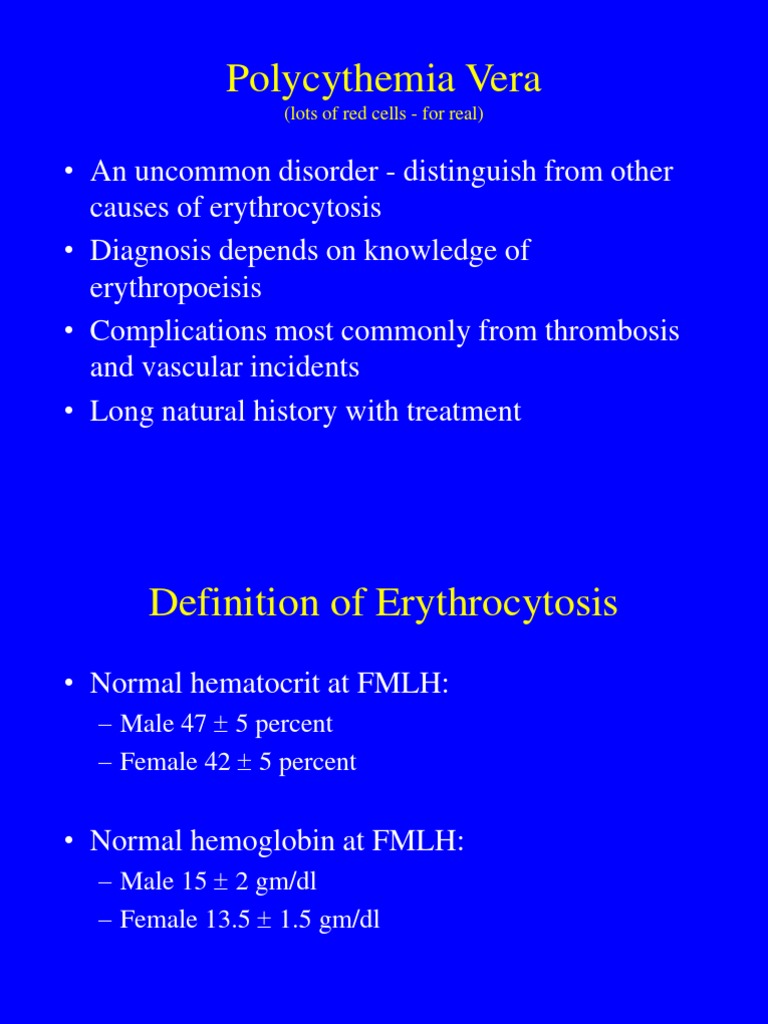 Polycythemia Vera: (Lots of Red Cells - For Real) | PDF | Blood | Red ...