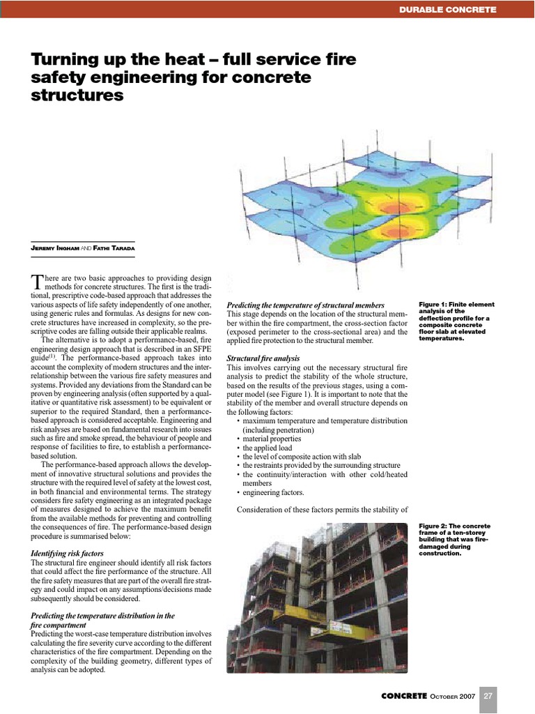 Fire Safety Engineering for Concrete Structures | PDF | Concrete | Fires