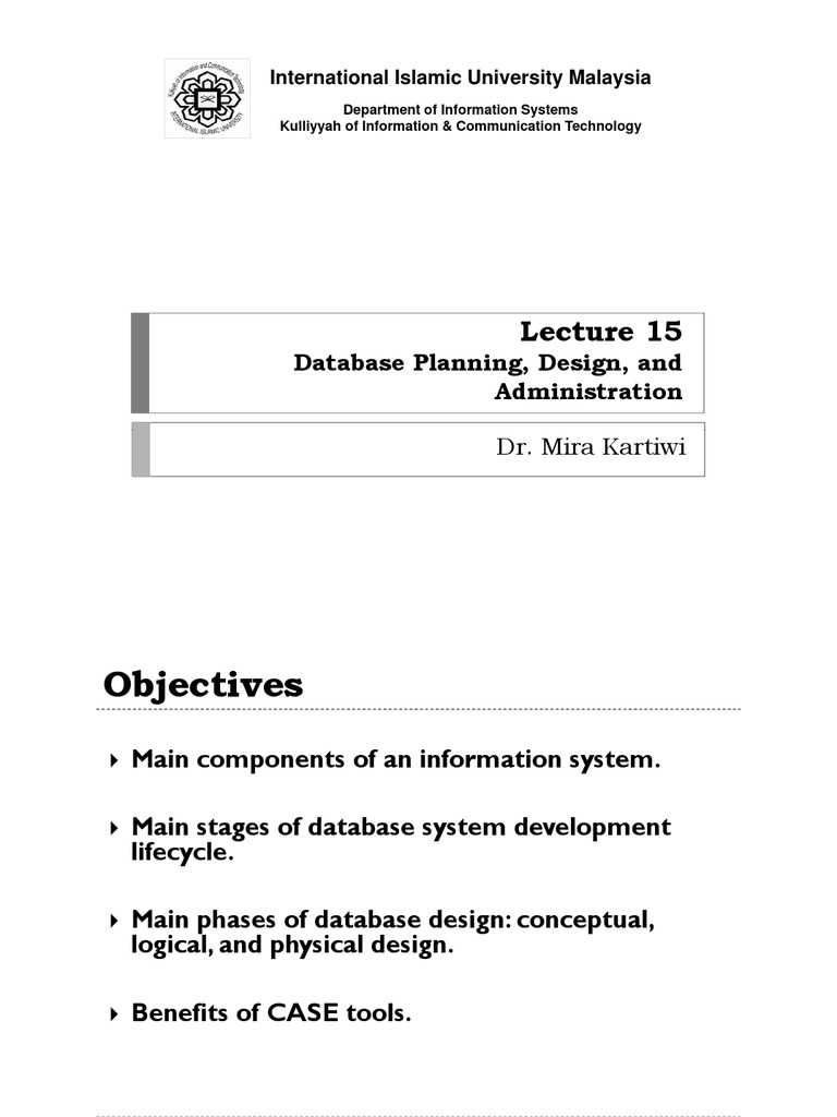 Database Planning Design and Database Planning, Design, and Administration | PDF | Data Model ...