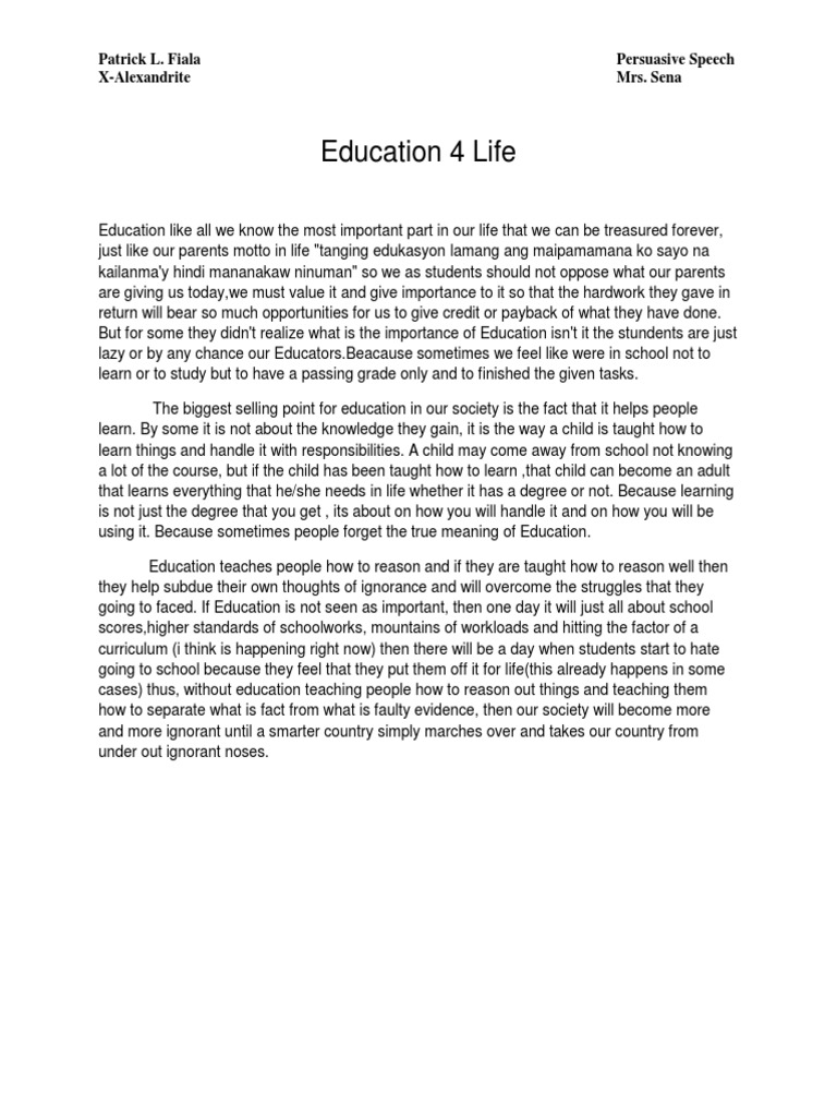 The Importance of Education: Learning How to Learn and Reason for a ...