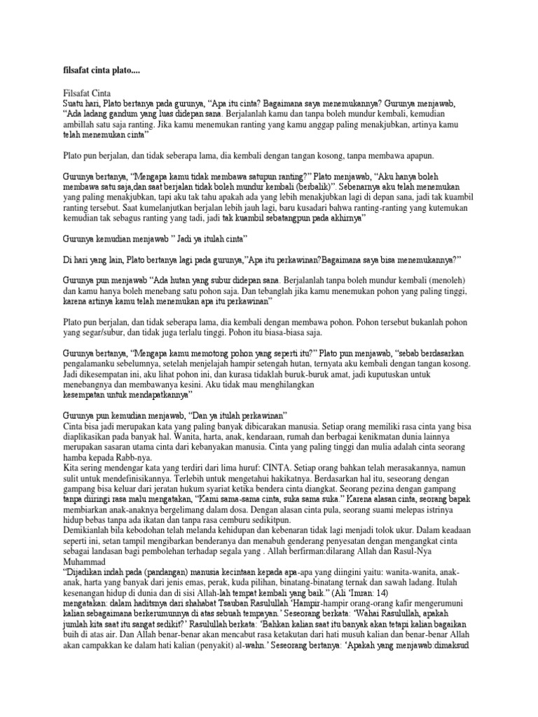 Filsafat Cinta Plato | PDF | Agama & Spiritualitas