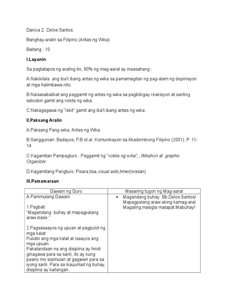Detailed Lesson Plan | PDF