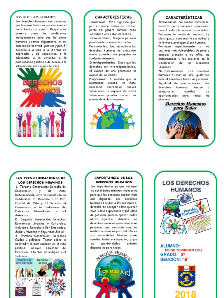 TRIPTICO Derechos Humanos | PDF | Igualdad social | Derechos humanos
