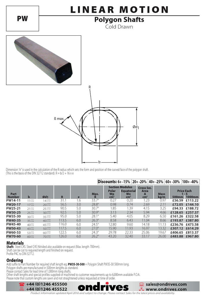 Polygon Shafts and Hubs | PDF | Mechanical Engineering | Applied And ...