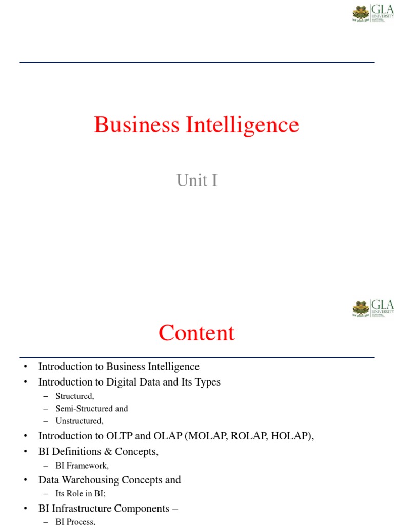 Business Intelligence - Concepts | PDF | Business Intelligence | Data ...