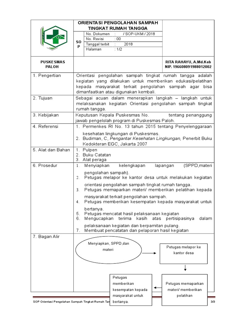 Sop Orientasi Pengolahan Sampah RT | PDF