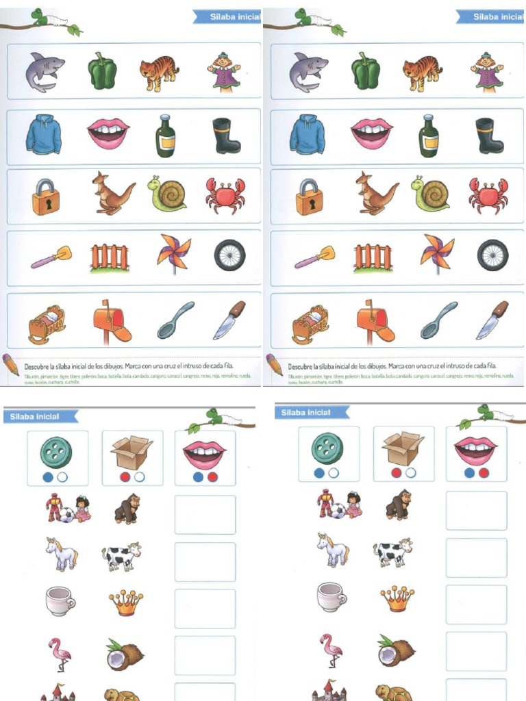 Tareas Conciencia Fonologica Silaba Inicial | PDF