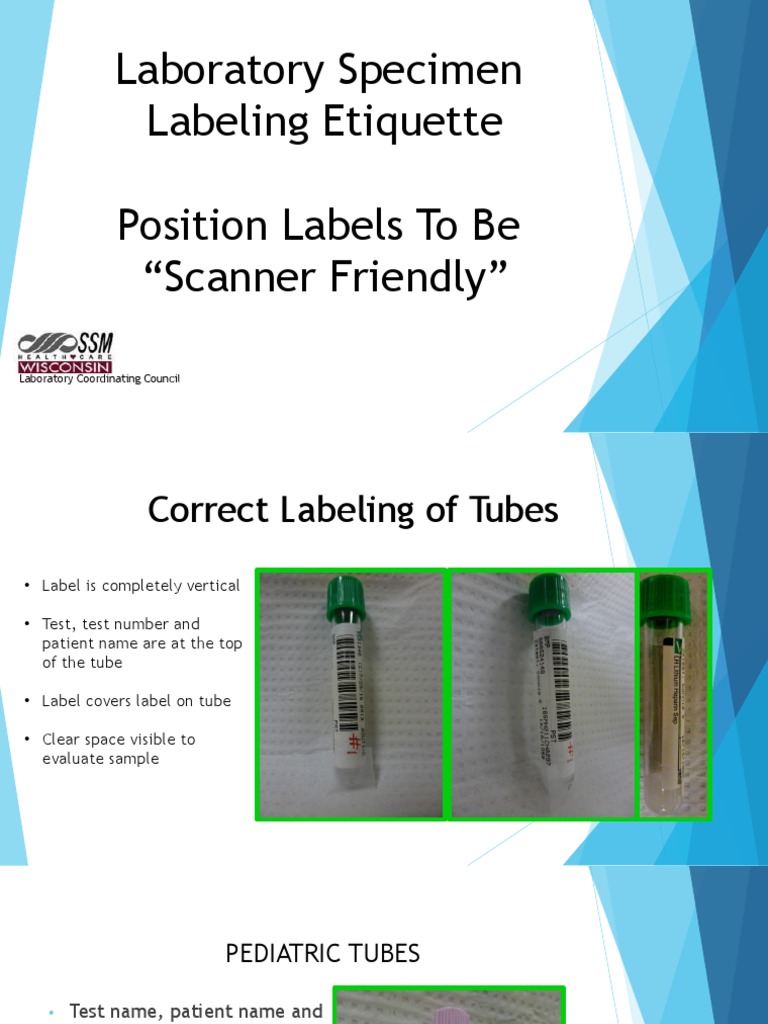 Proper Laboratory Specimen Labeling | PDF | Barcode | Image Scanner