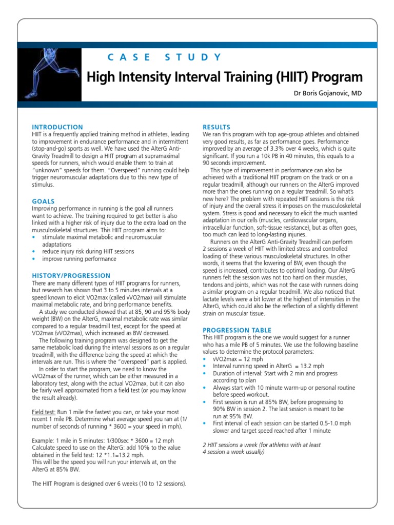 High Intensity Interval Training HIIT Program PDF | Download Free PDF ...