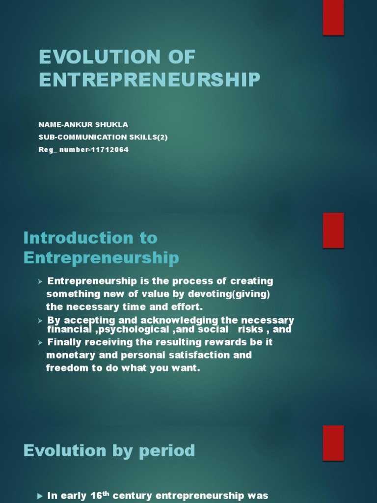 Evolution of Entrepreneurship | PDF